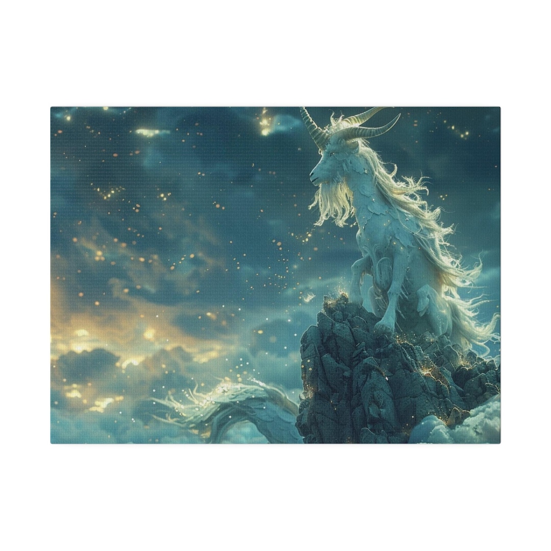 Disciplined Capricorn Zodiac Sign Matte Canvas Ambitious Astrology Wall ...