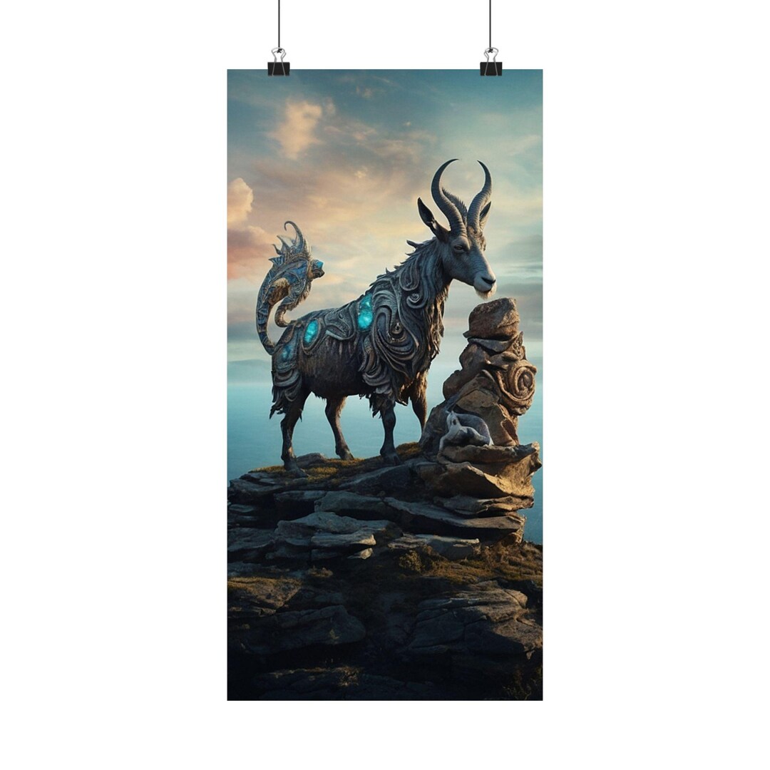 Disciplined Capricorn Zodiac Sign Matte Canvas Ambitious Astrology Wall ...