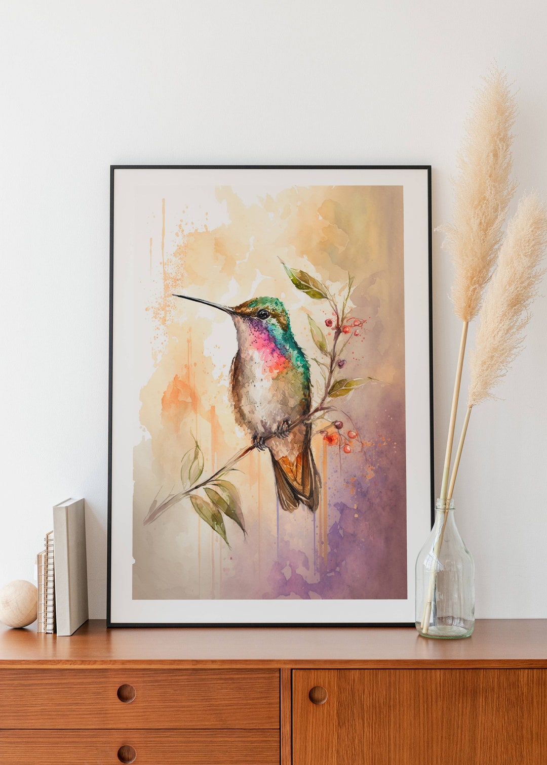 Divine Guidance: Watercolor Hummingbird Print A Symbol of Love and ...