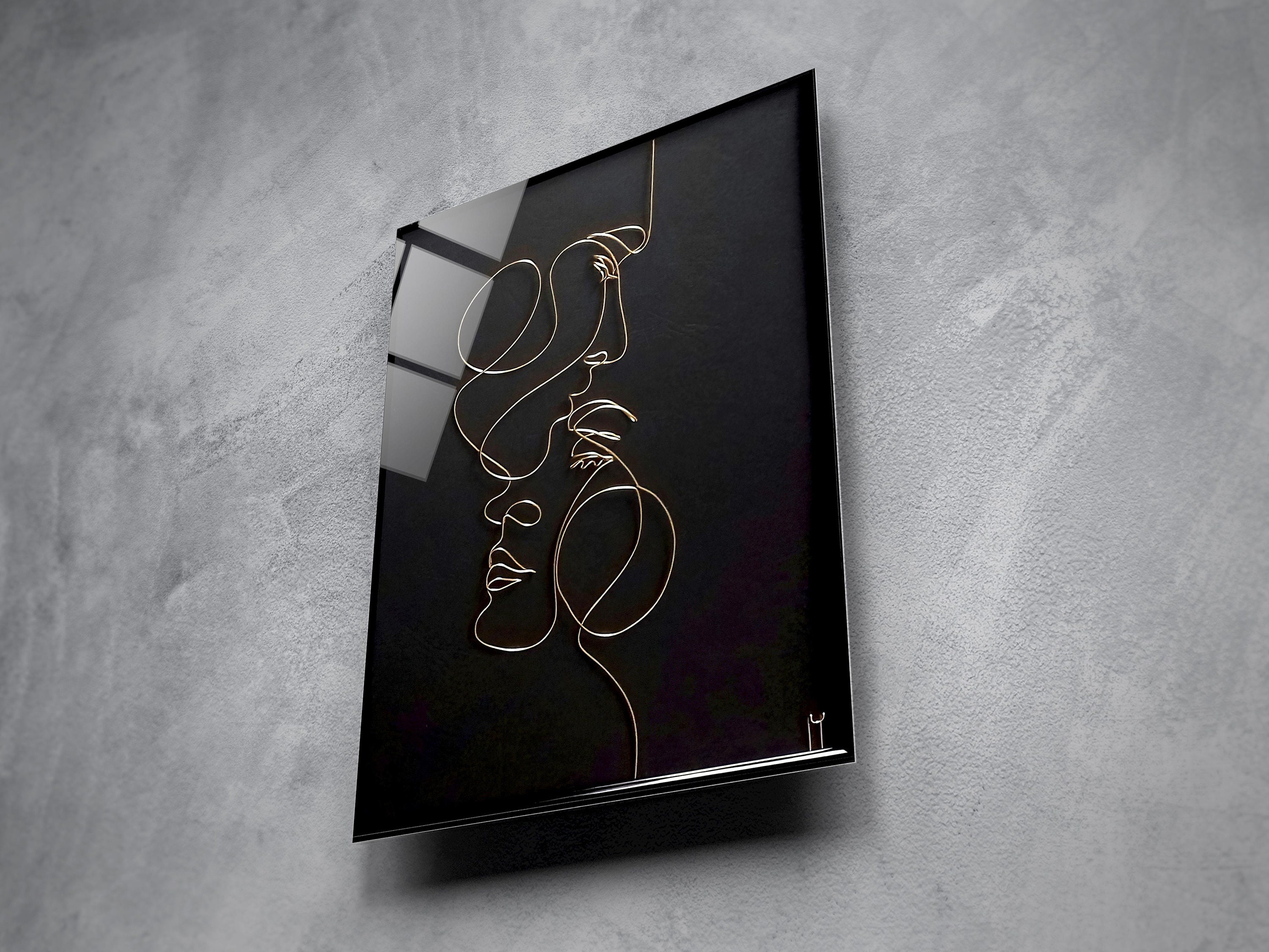 Linear Man and Woman Glass Wall Art Plexy Glass Art Print on - Etsy