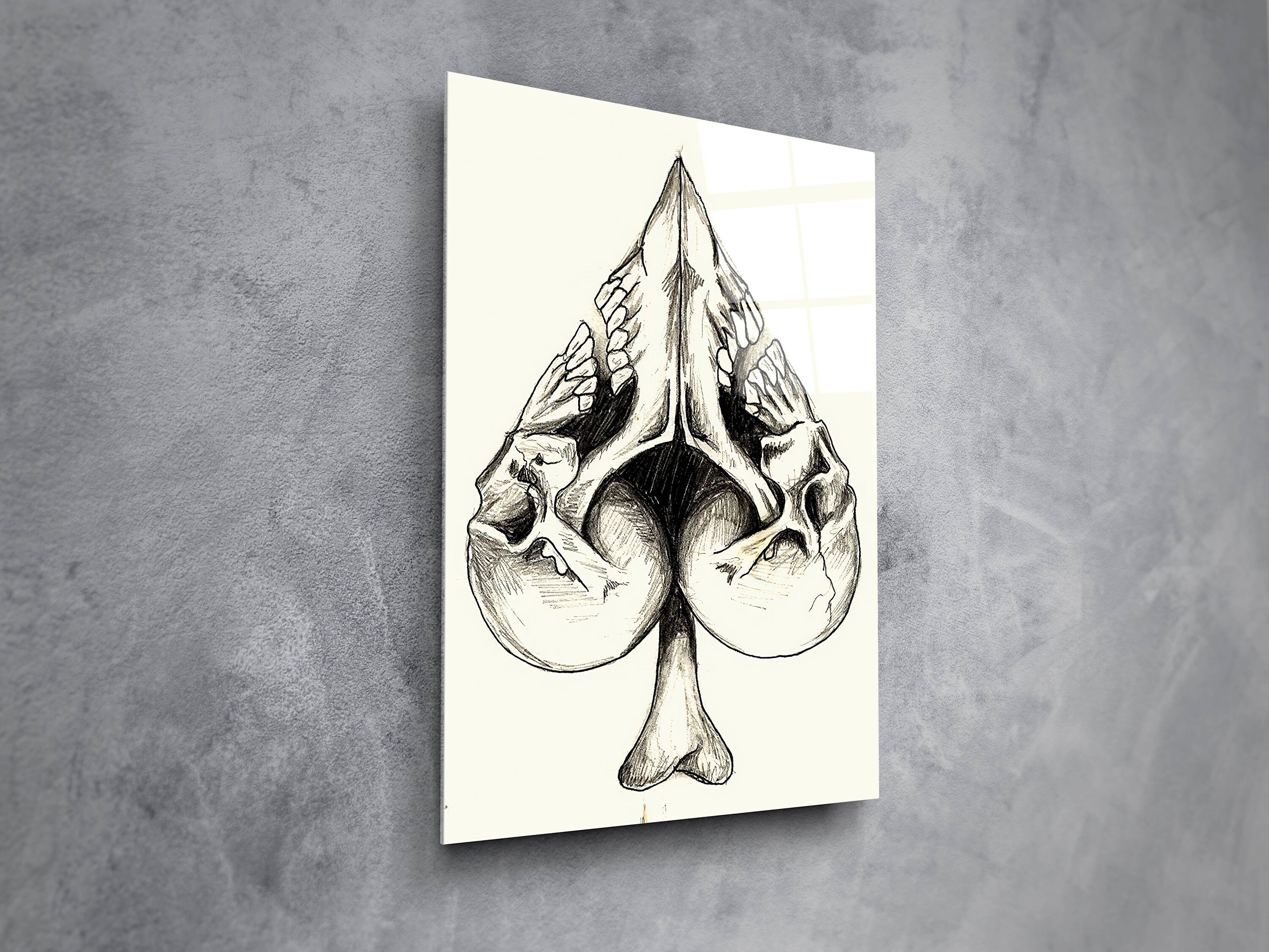 Skeleton Spades Wall Decoration Plexy Glass Art Print on - Etsy
