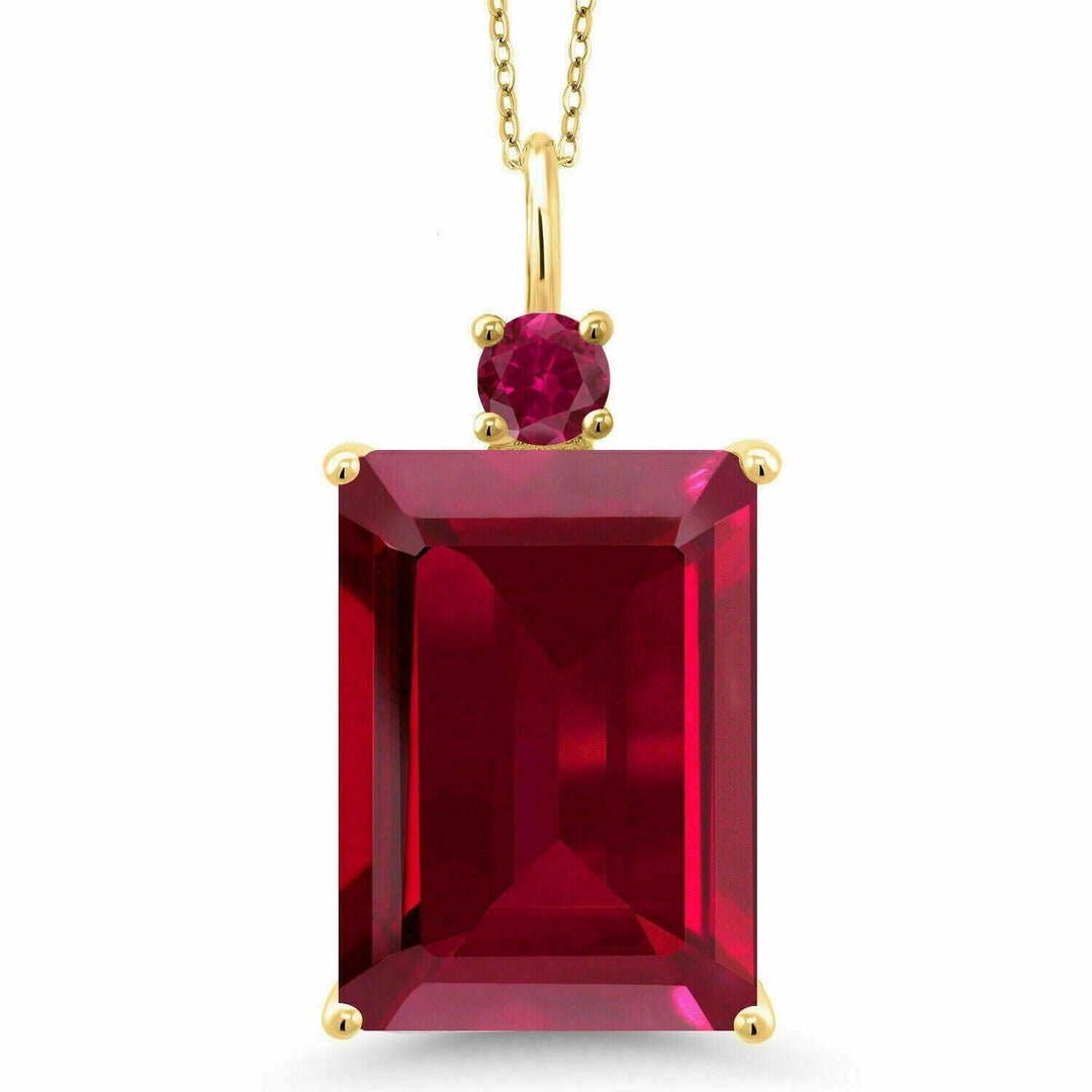 Natural Ruby/manik Pendant in Panchdhatu 18k Yellow Gold Plated Pendant ...