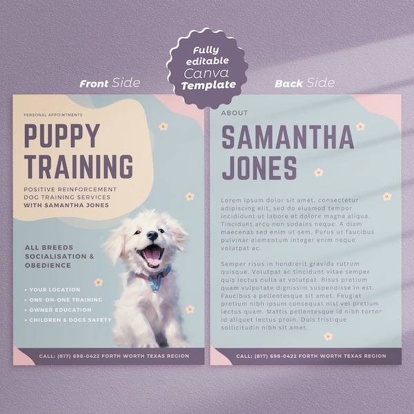 Dog Training Flyer Template - Etsy
