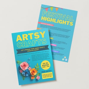 Fully Customisable Arts and Crafts Fair Flyer Template for Canva ...
