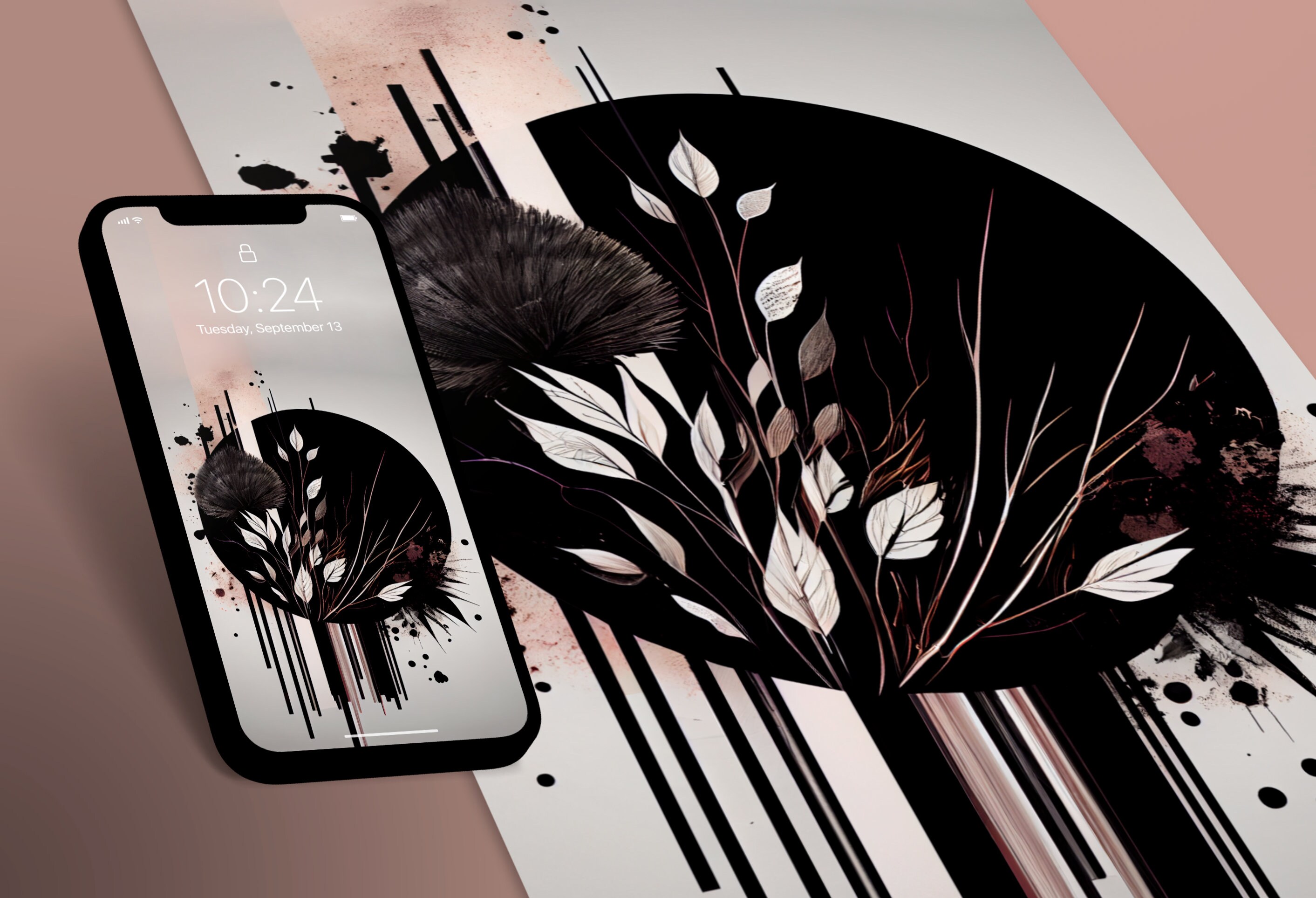 3 Mobile Wallpapers, Digital Download, Illustration Background Bundle ...