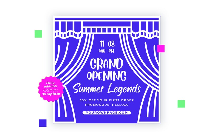 Grand Opening Digital Template Modern Website Launch Event - Etsy