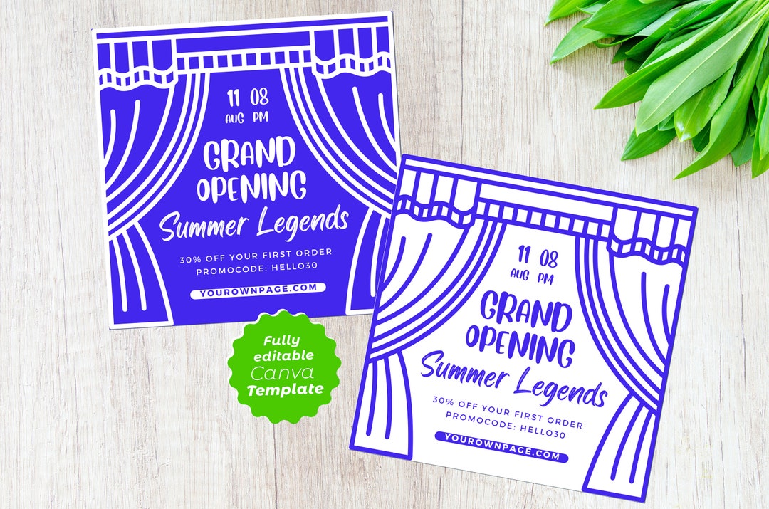 Grand Opening Digital Template, Modern Website Launch Event Invite ...