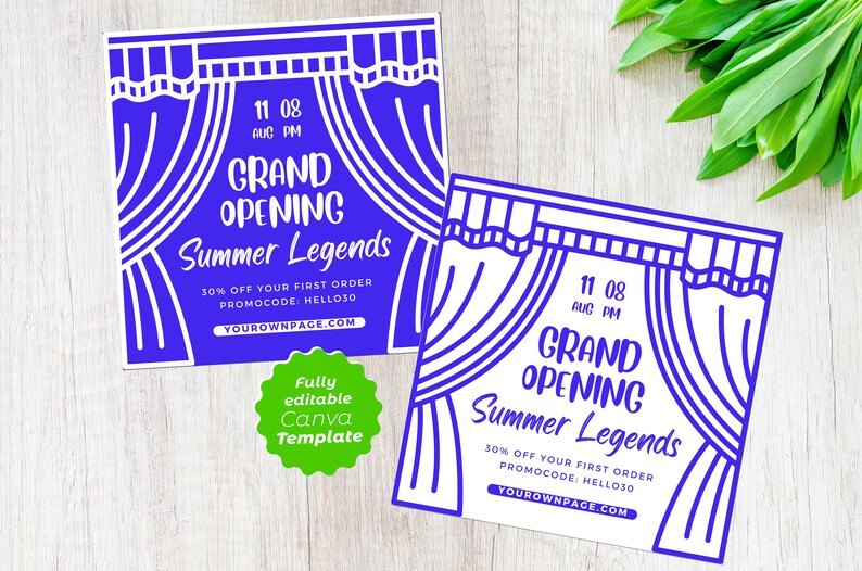 Grand Opening Digital Template Modern Website Launch Event - Etsy