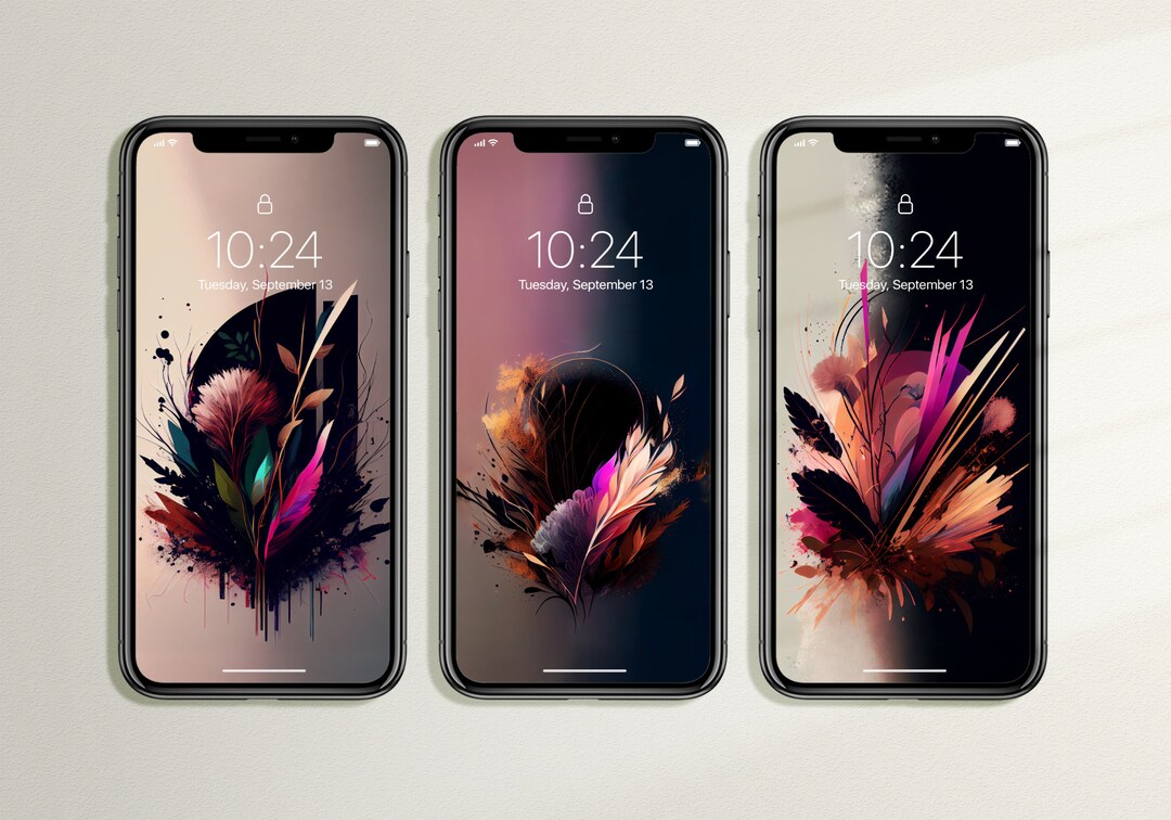 3 Mobile Wallpapers, Digital Download, Illustration Background Bundle ...