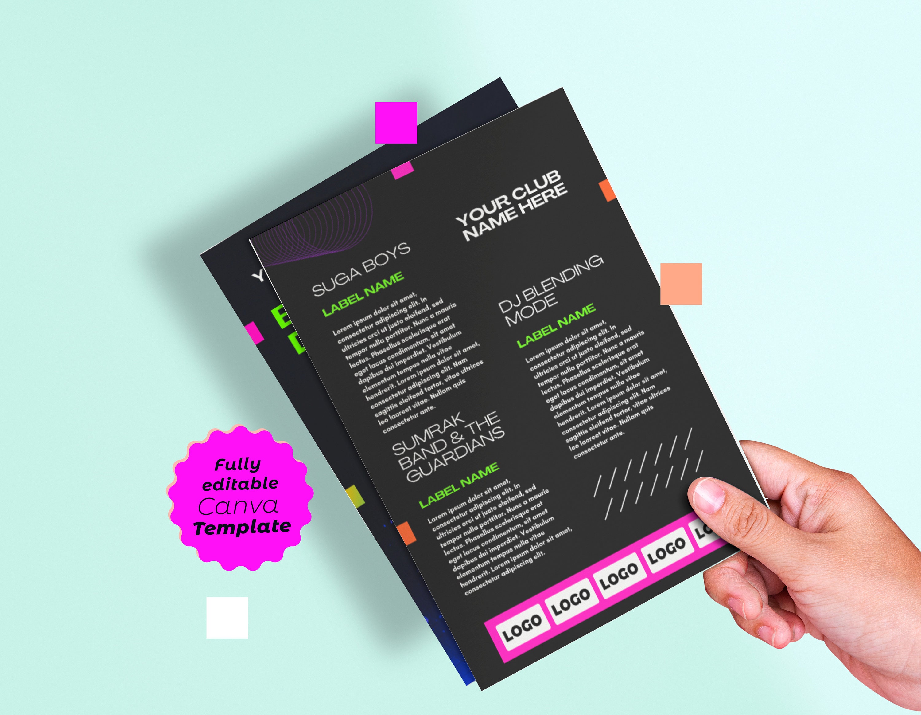 Club Night Flyer: Fully Editable Canva Invite Printable & Customizable ...