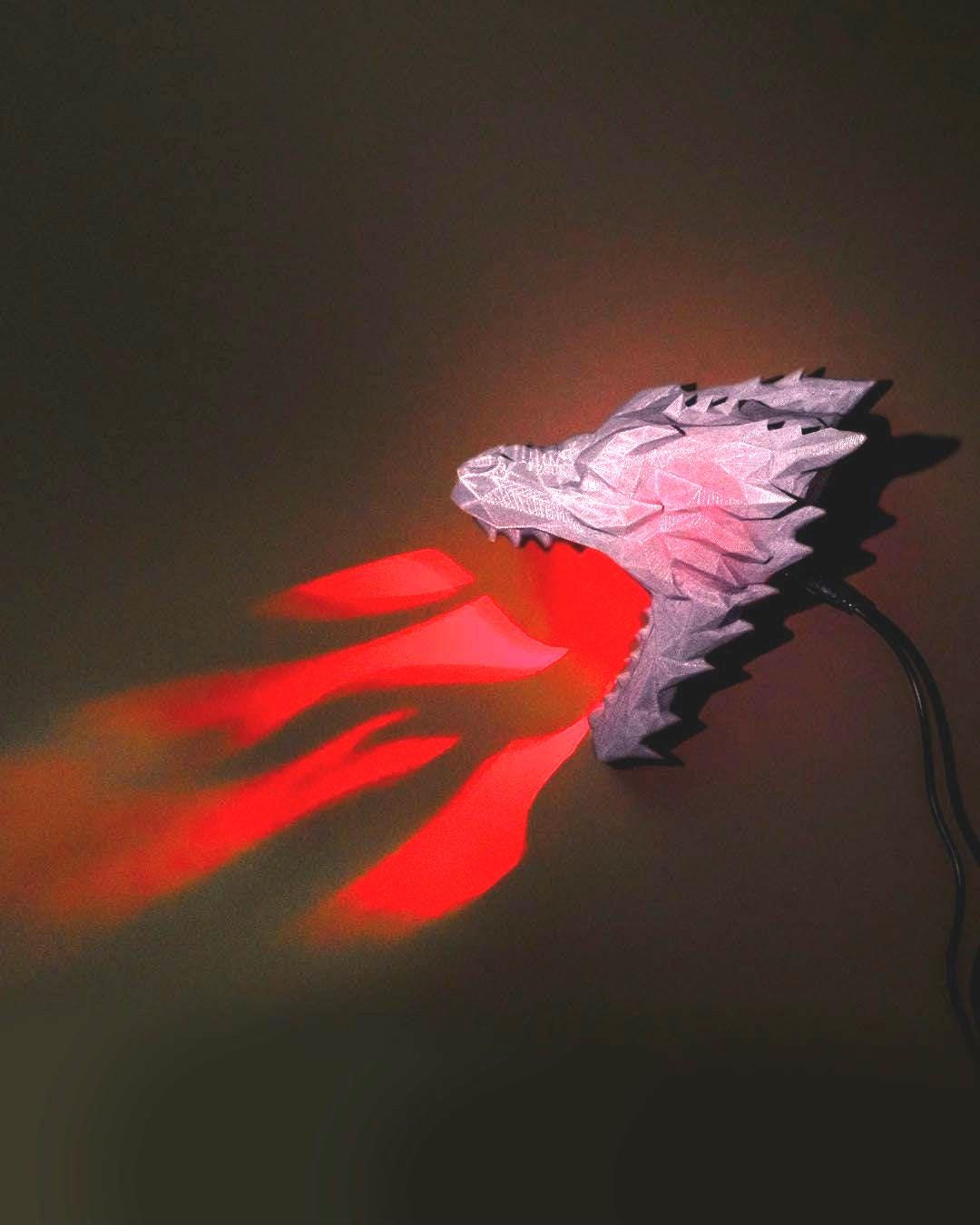 3D Printed Dragon Wall Light: Medieval LED Accent - Etsy
