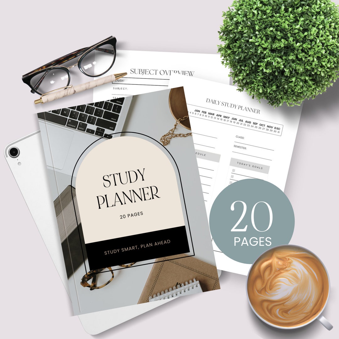 20 Page Minimal Study Planner Printable Ultimate Student University ...
