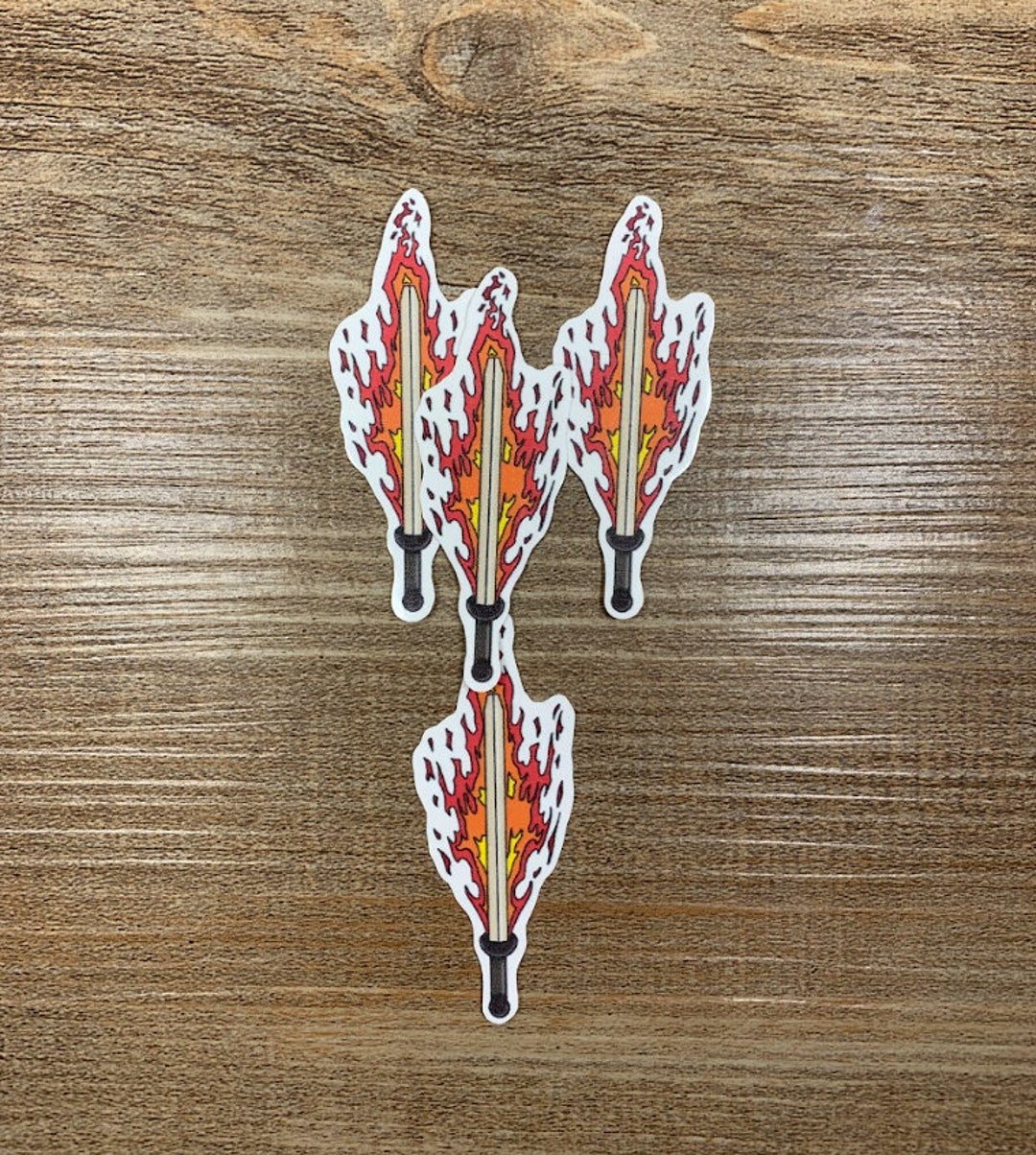 Good Omens Aziraphale's Flamming Sword Glossy and Splashproof Stickers ...