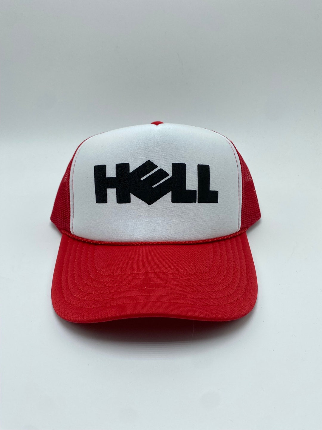 Hell Puff Print Trucker Hat - Etsy