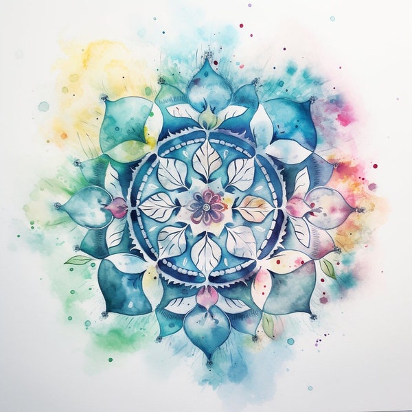 Watercolour Mandala - Etsy