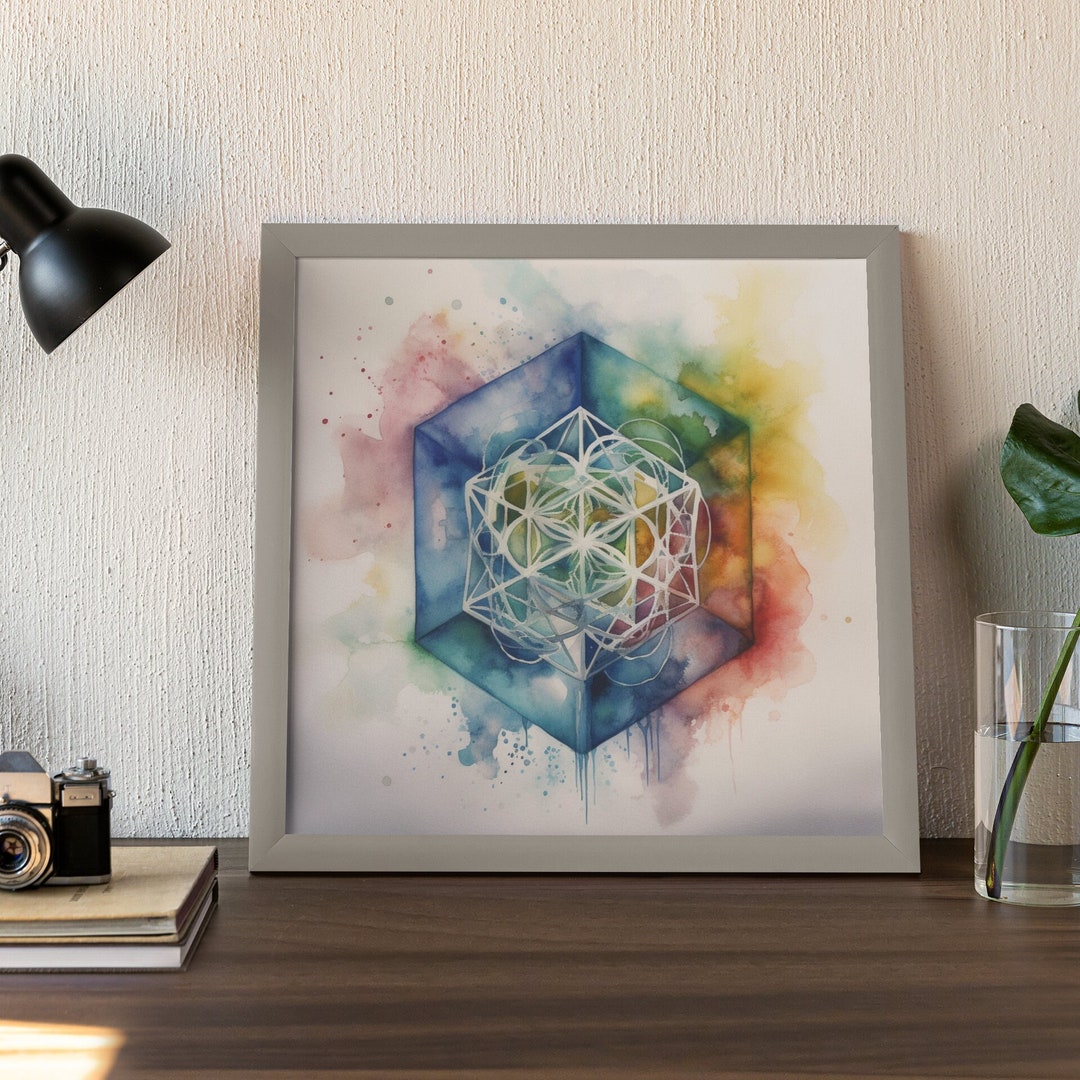Sacred Geometry Metatrons Cube Metatron Cube Wall Meditation Sacred ...