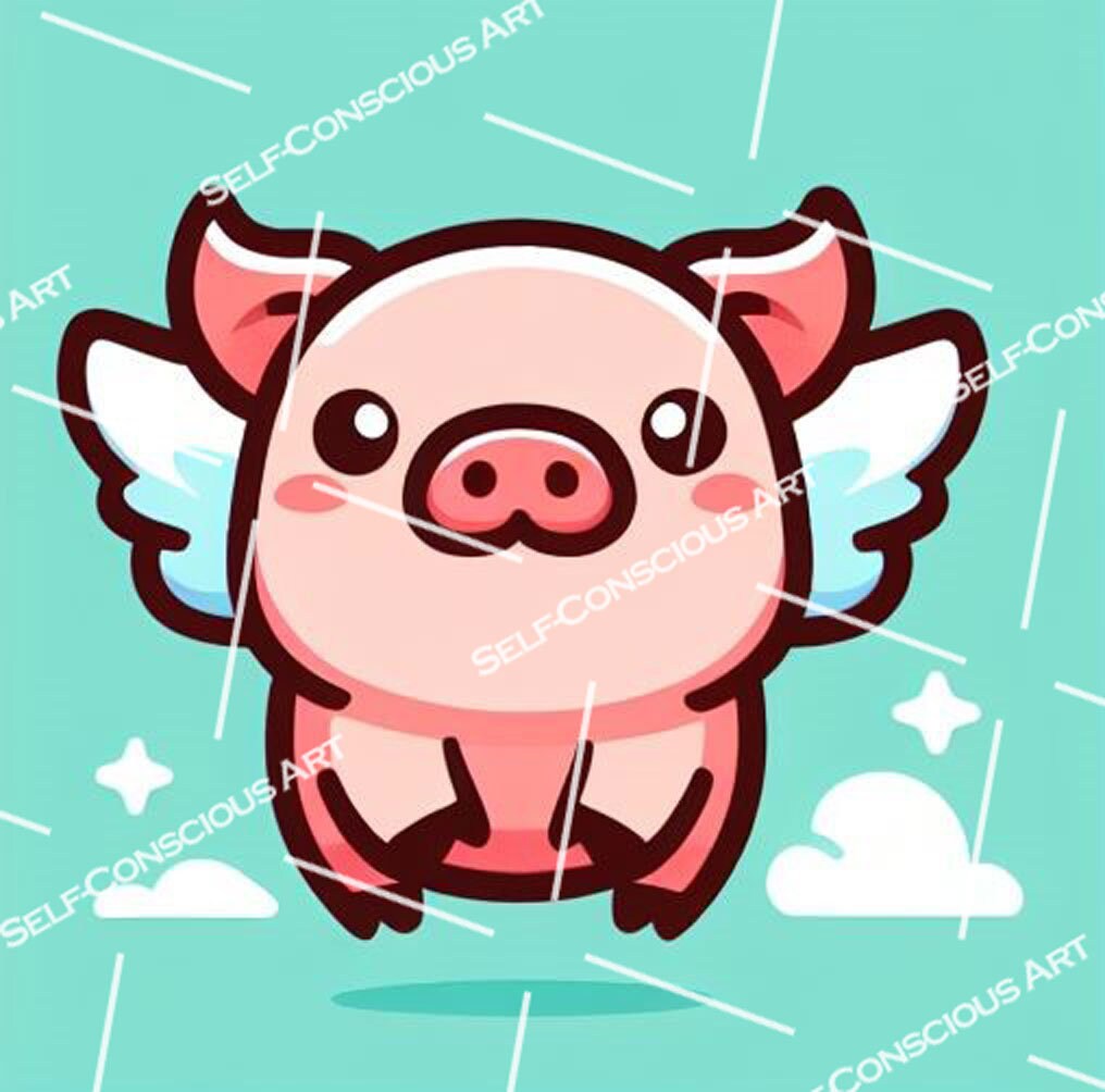 Flying Pig SVG When Pigs Fly Pig With Wings Digital Download Instant ...