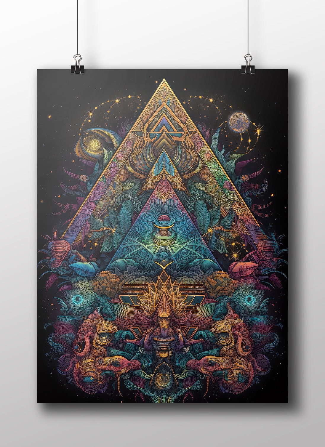 Sacred Geometry Occult Poster Witchy Home Decor Occult Decor Surreal ...