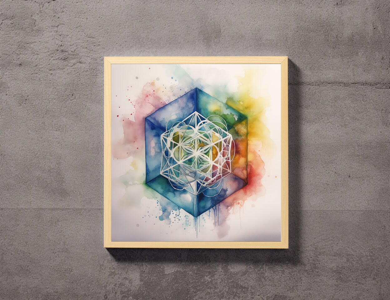 Sacred Geometry Metatrons Cube Metatron Cube Wall Meditation Sacred ...