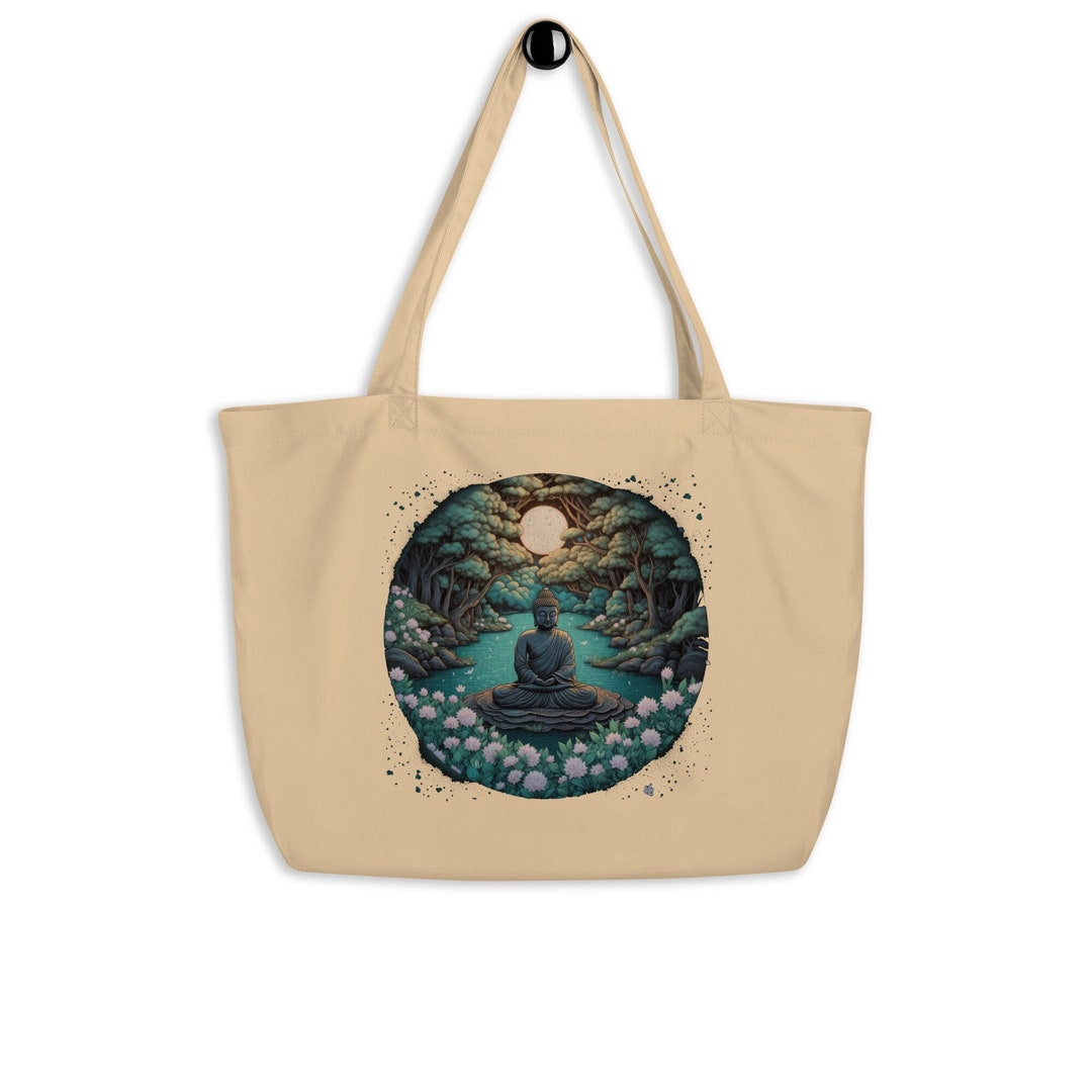 Canvas Tote Bag Buddha Tote Bag Reusable Bag Reusable Grocery Bag Yoga ...