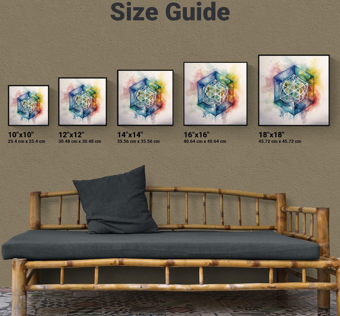 Sacred Geometry Metatrons Cube Metatron Cube Wall Meditation Sacred ...