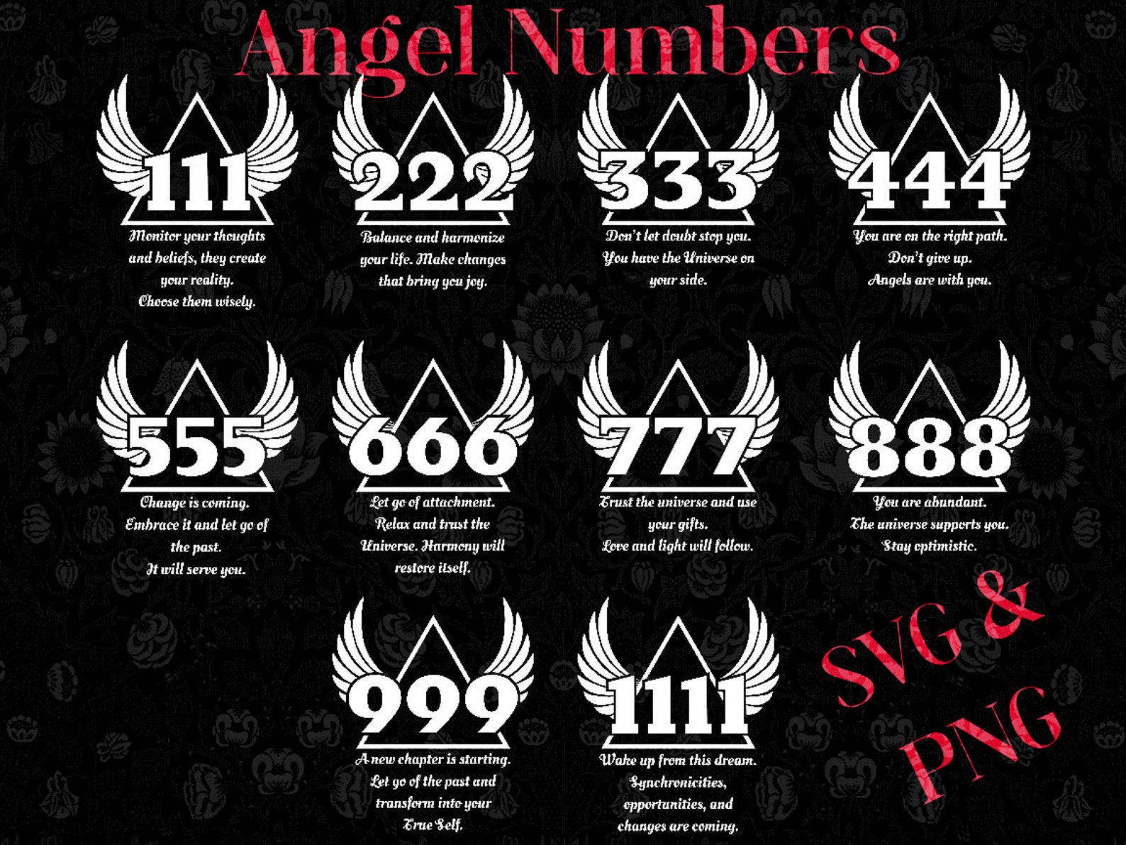1111 Angel Number Svg Trendy Svg Angel Svg Self Love Svg Luck 777 Svg ...