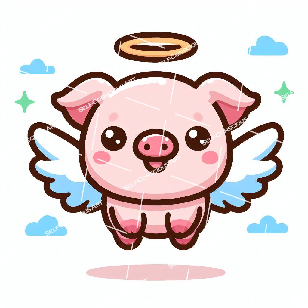 Flying Pig SVG When Pigs Fly Pig With Wings Digital Download Instant ...