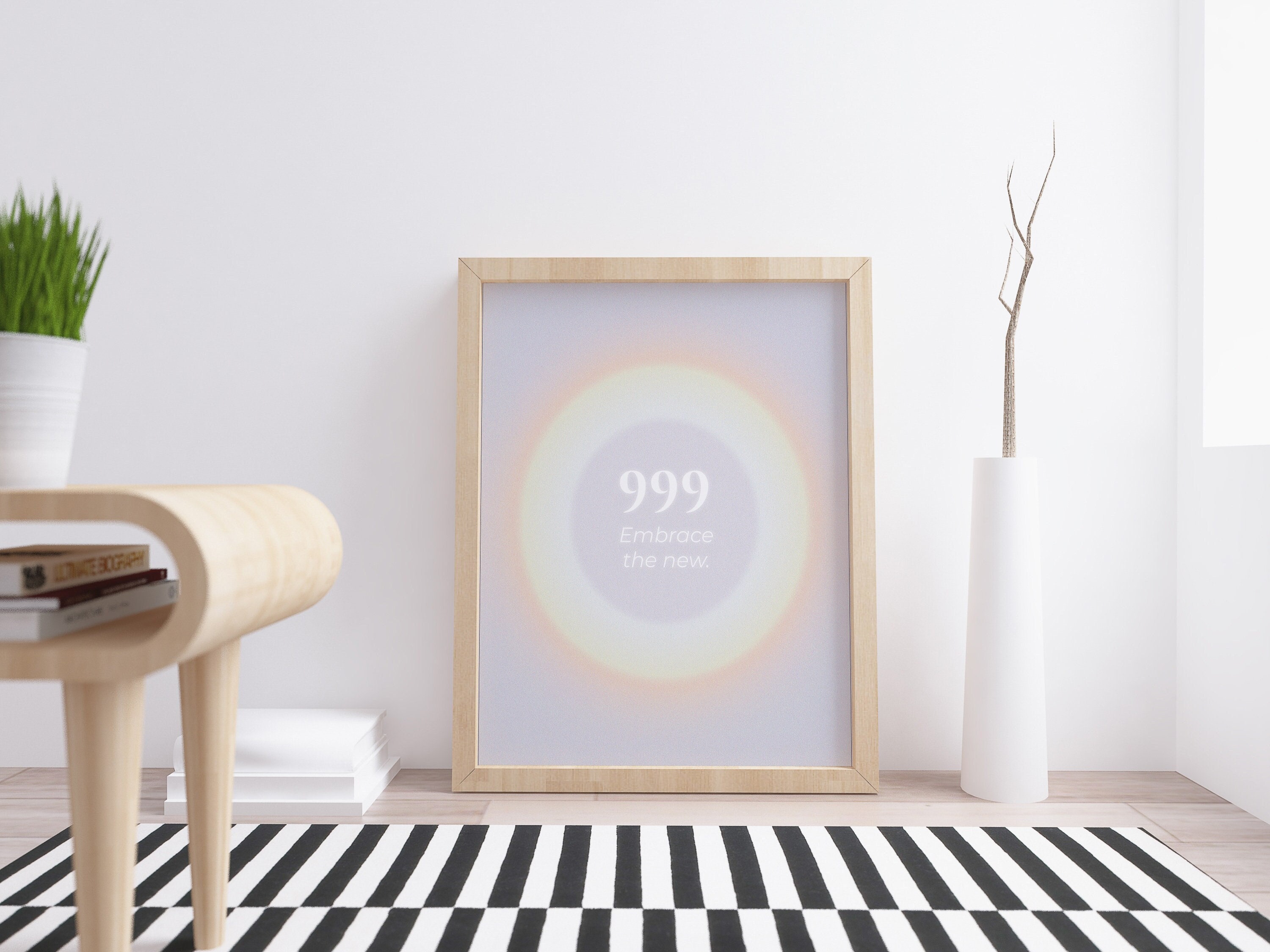 999 Poster 999 Angel Number Poster Grainy Gradient Pink Gradient Aura ...