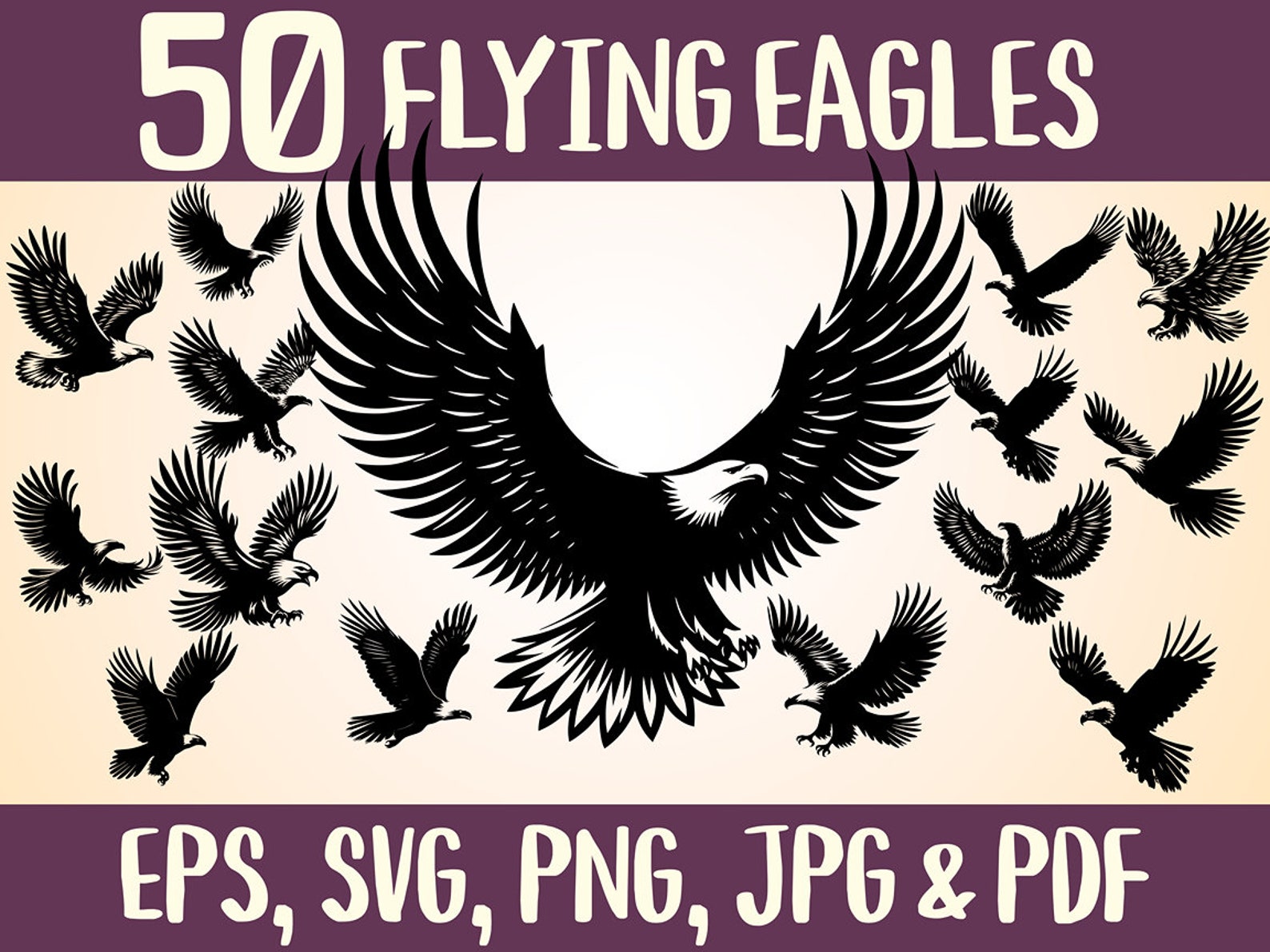 Flying Eagle SVG Eagle Png Eagle Silhouette Svg Bald Eagle Svg American ...