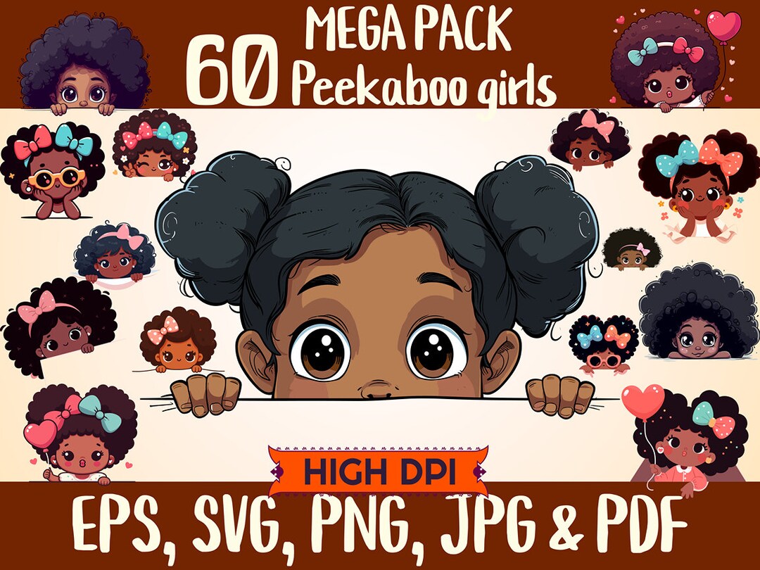 Peekaboo Girl Svg Files for Cricut Files Happy Birthday Svg Afro Girl ...