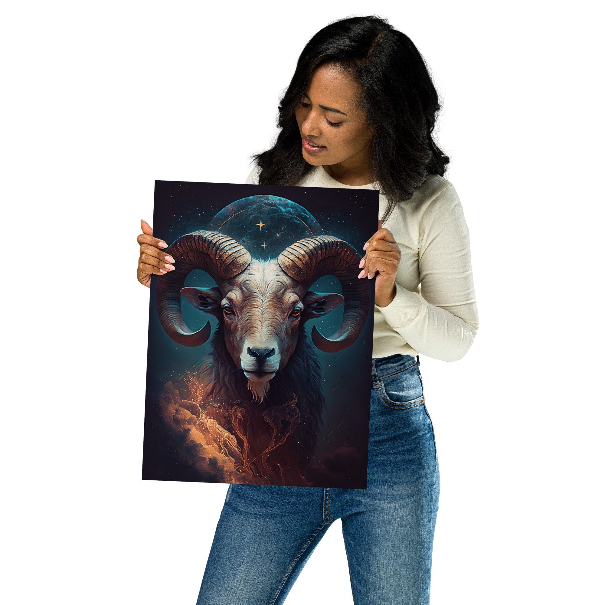 Aries Poster Zodiac Print Celestial Artwork Aries Astrology Poster ...