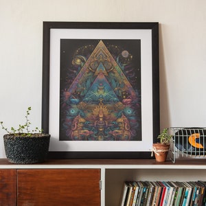 Sacred Geometry Occult Poster Witchy Home Decor Occult Decor Surreal ...
