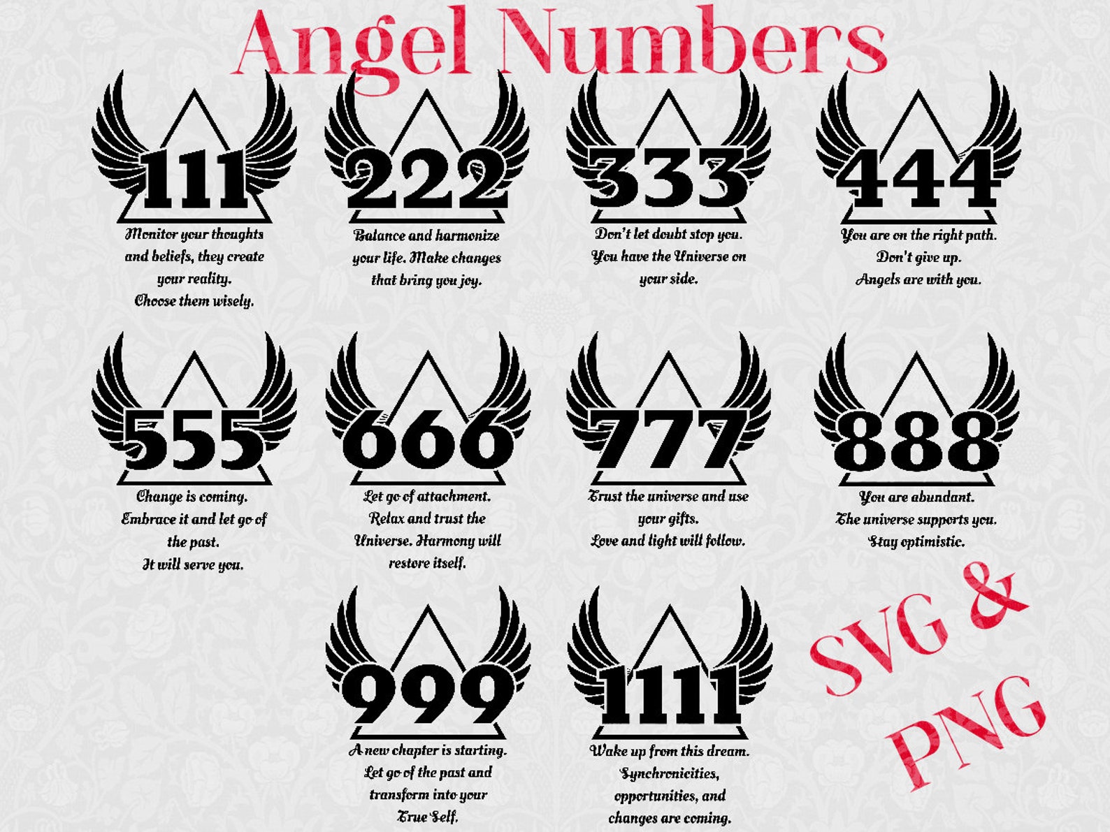 1111 Angel Number Svg Trendy Svg Angel Svg Self Love Svg Luck 777 Svg ...