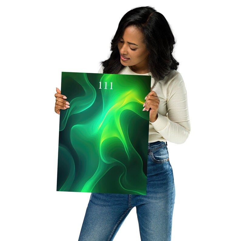 111 Poster Angel Number 111 Aura Poster Gradient Print Aura Wall Art ...