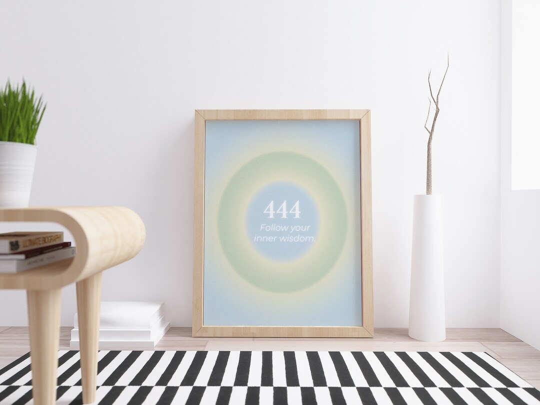 Yellow Gradient 444 Poster 444 Angel Number Poster Grainy Gradient Aura ...