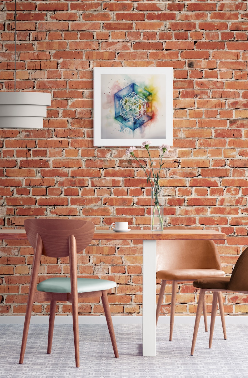 Sacred Geometry Metatrons Cube Metatron Cube Wall Meditation Sacred ...