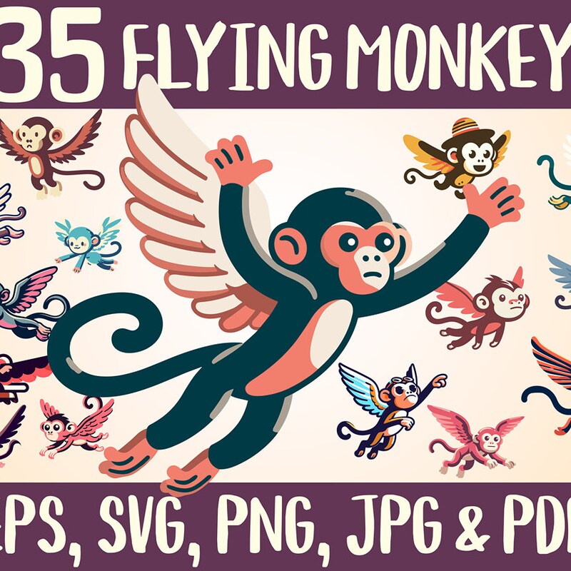 Flying Monkeys Svg - Etsy