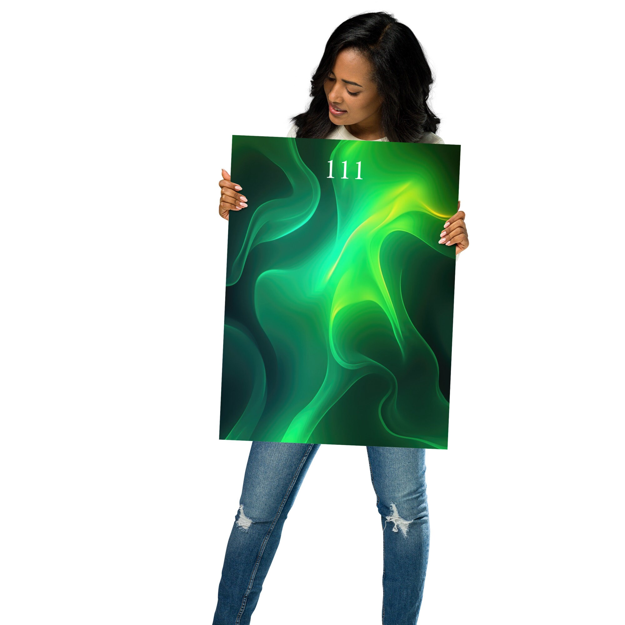 111 Poster Angel Number 111 Aura Poster Gradient Print Aura Wall Art ...