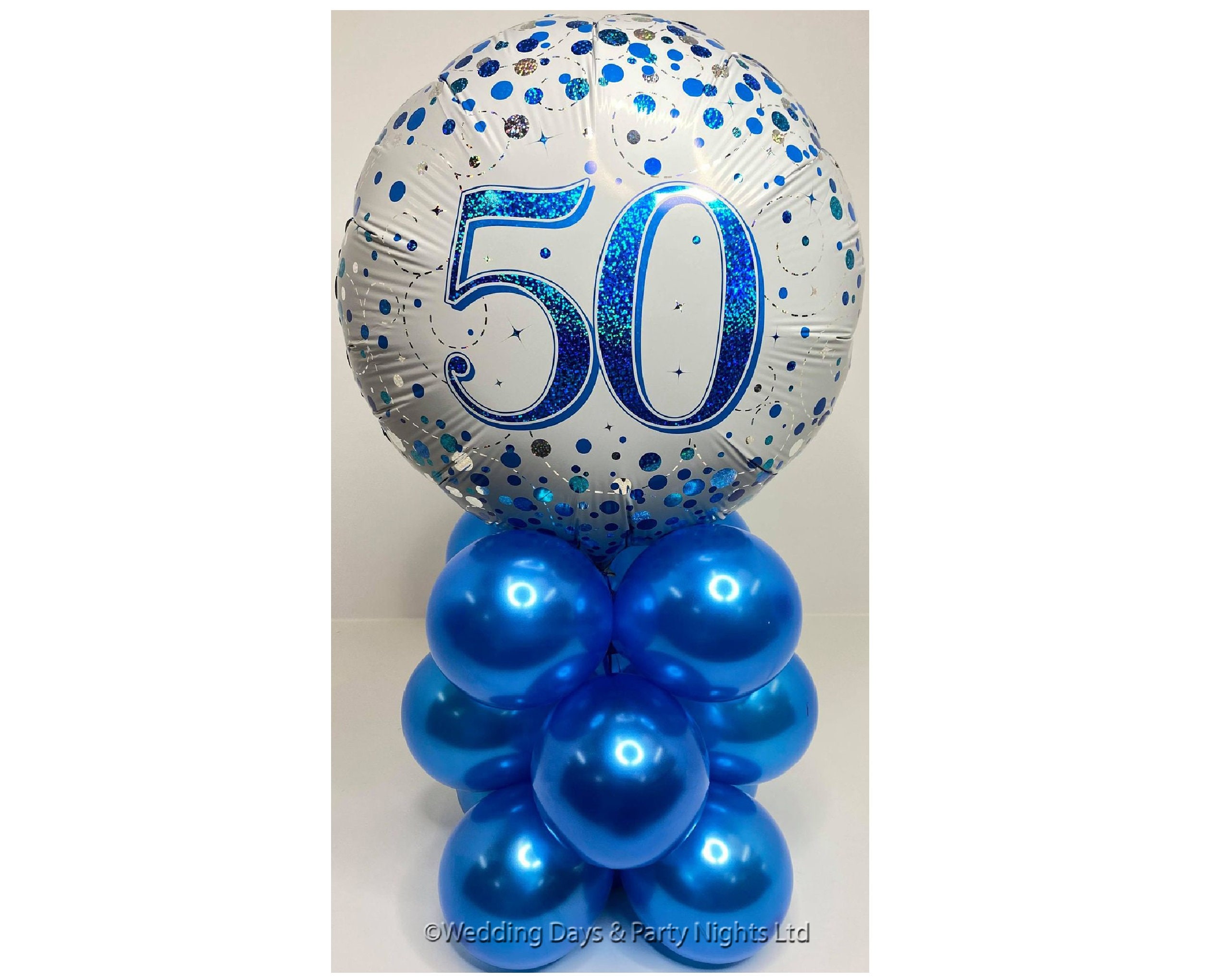 50th Birthday Foil Balloon Display Kit Diy Party Table Etsy Uk