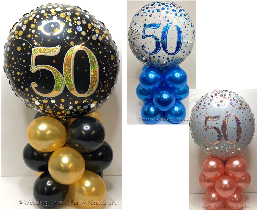 50th Birthday Foil Balloon Display Kit Diy Party Table Decoration Or