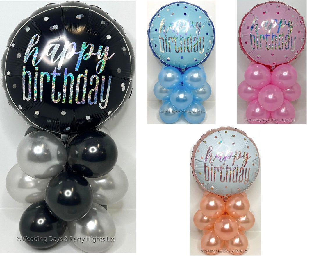 Happy Birthday Foil Balloon Display Kit DIY Party Table Decoration or ...