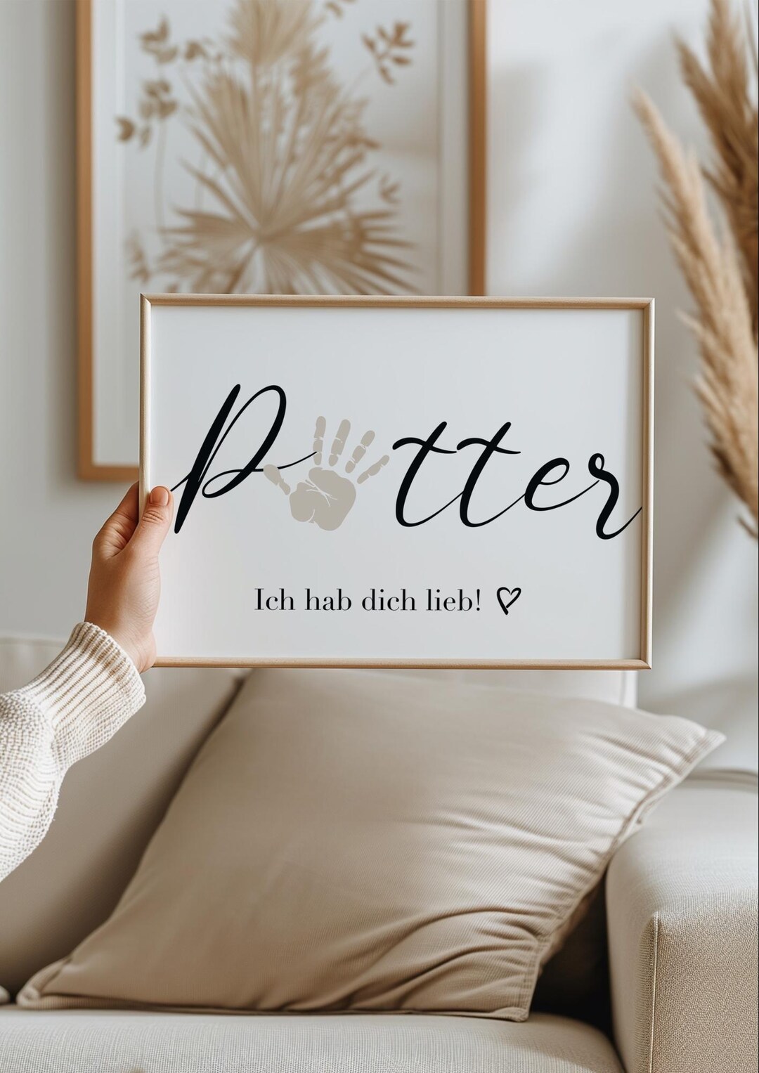 Printable Template for Handprints for Plates, Personalized Gift, DIY ...