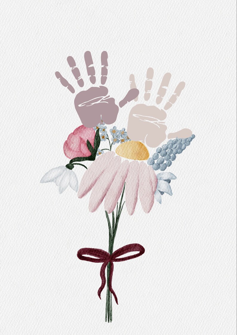 Handprint Footprint Bouquet of Flowers for Baby and Child I Gift ...