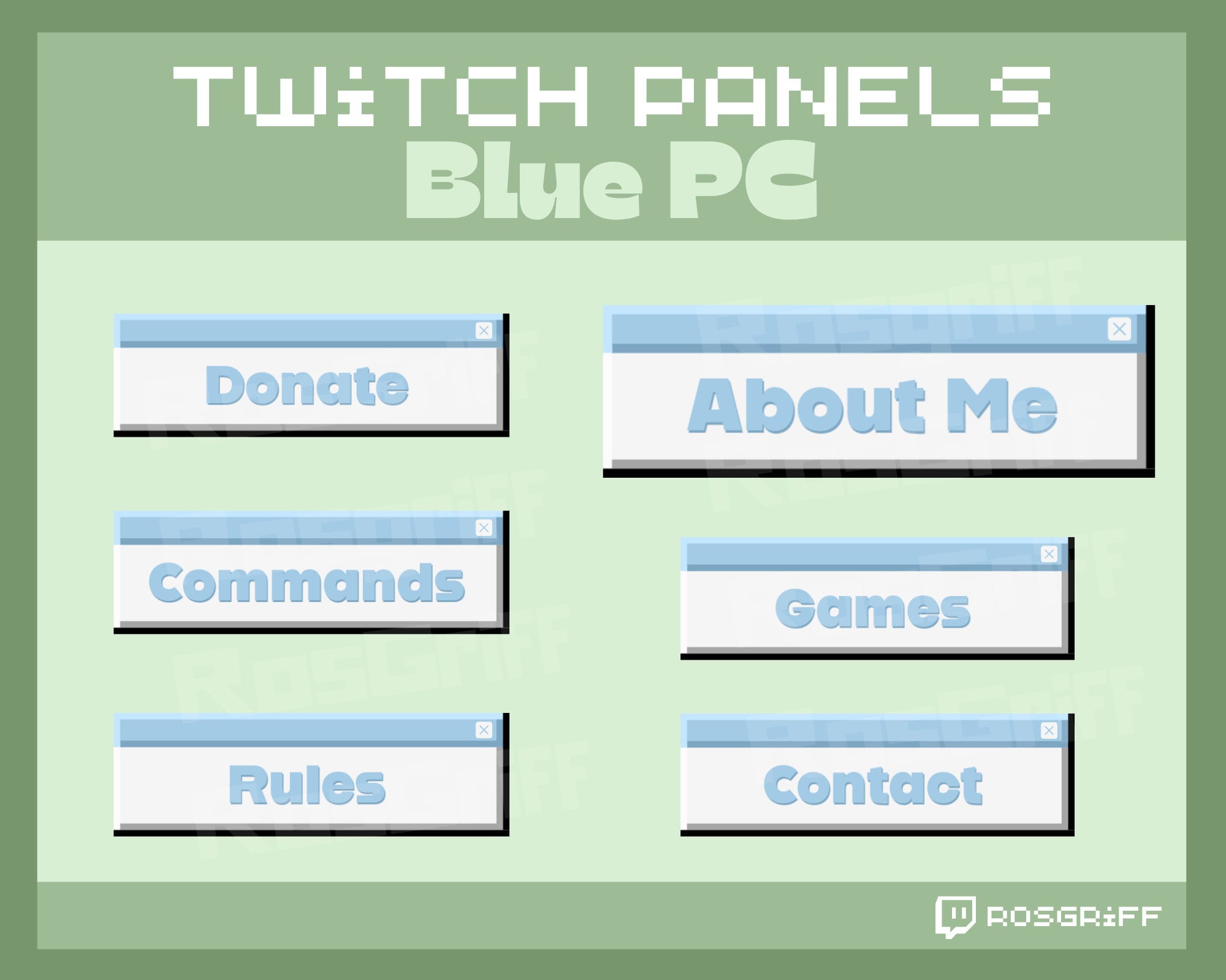 25 Light Blue PC Twitch Panels - Etsy