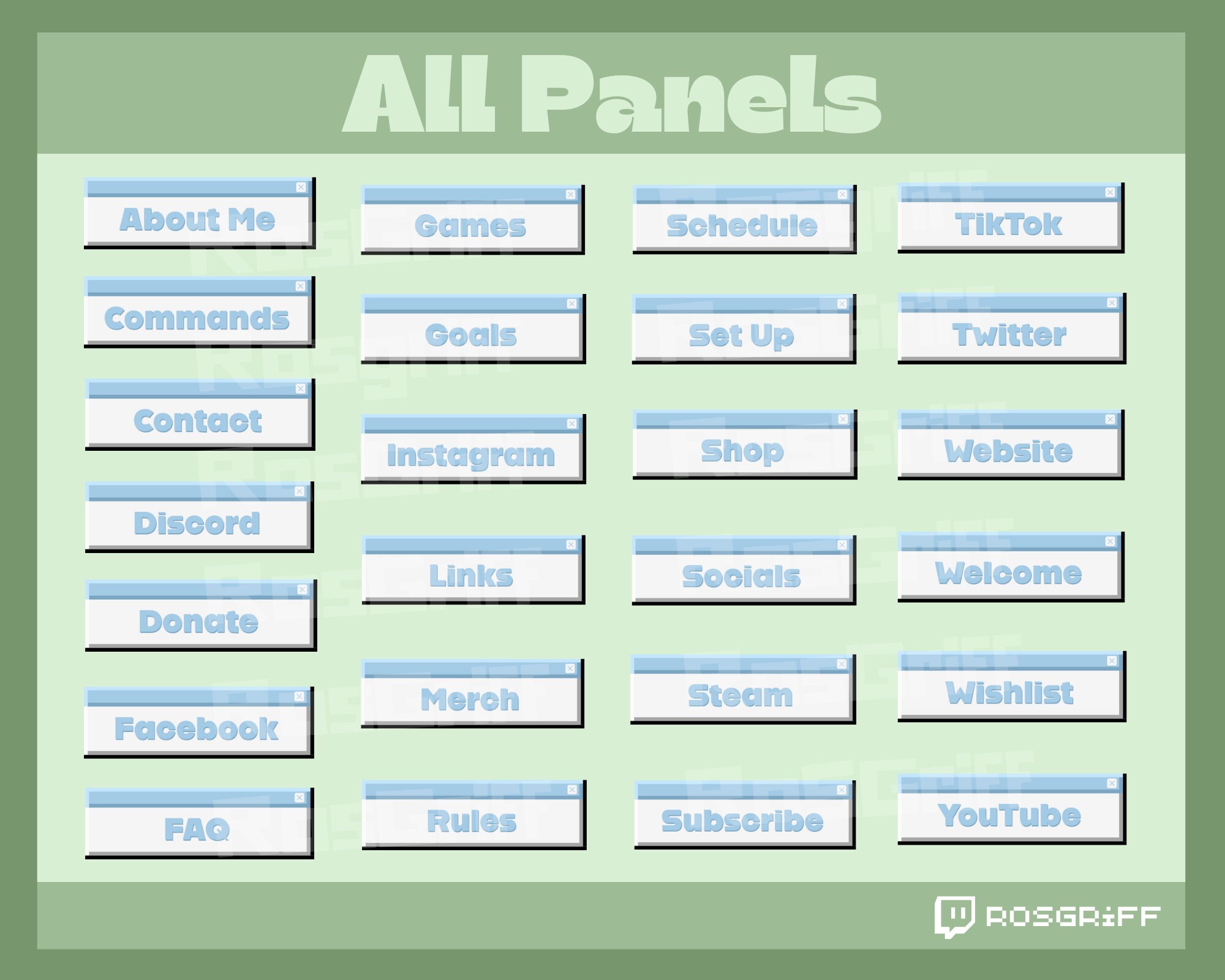 25 Light Blue PC Twitch Panels - Etsy