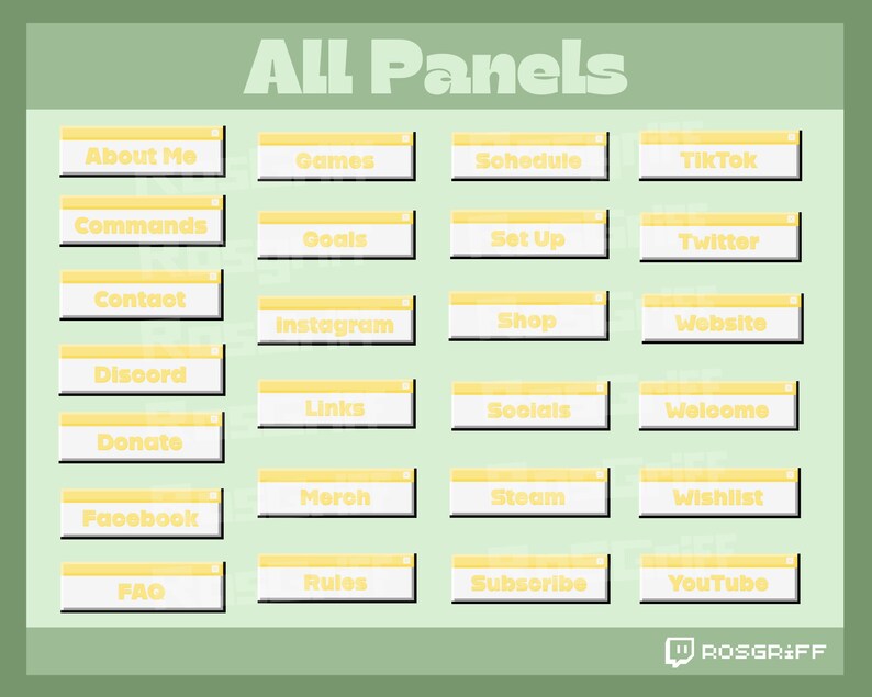 25 Pastel Yellow PC Twitch Panels - Etsy