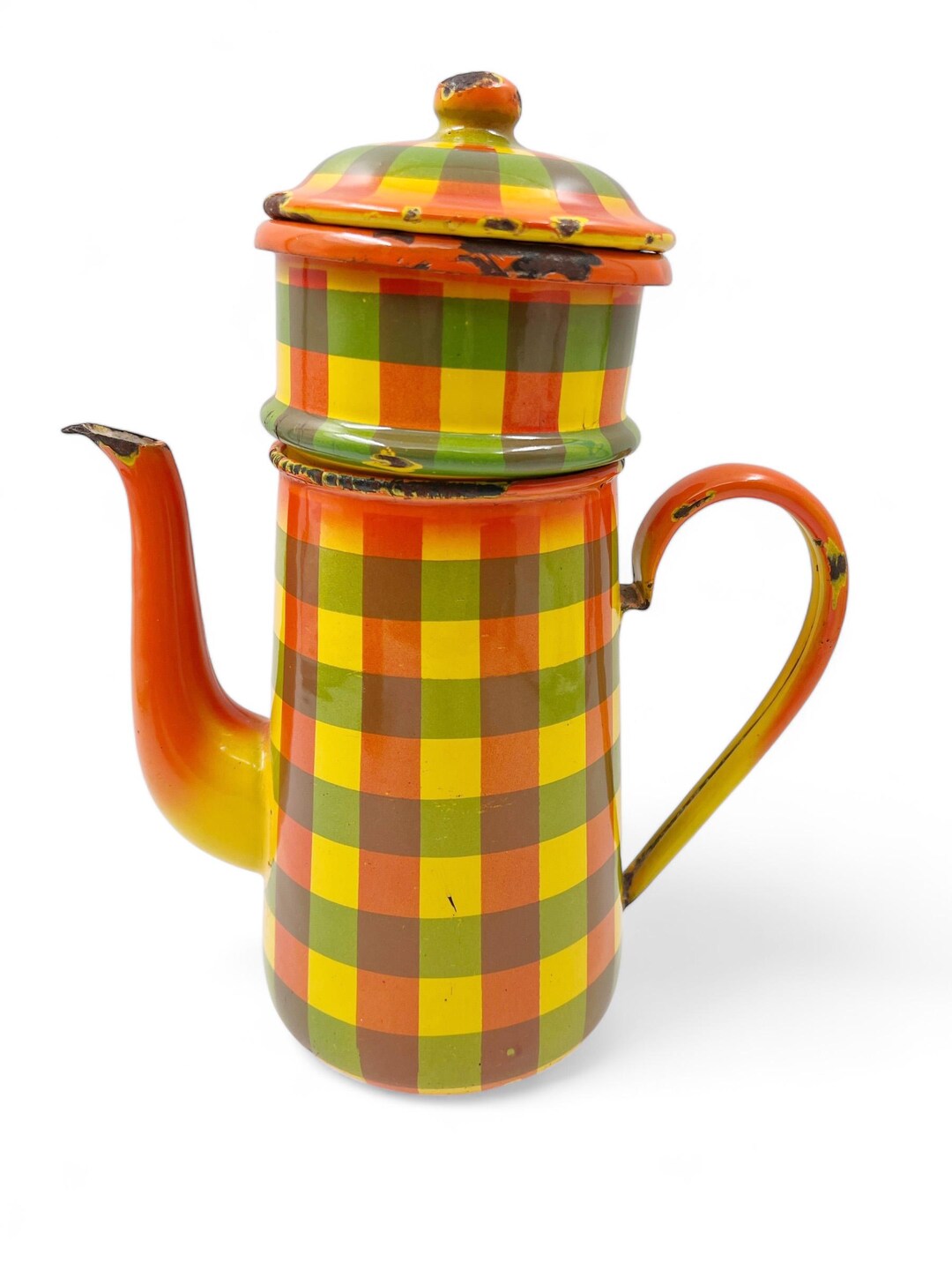 Antique Enamelware Graniteware COFFEE BIGGIN, Multi Colored - Etsy