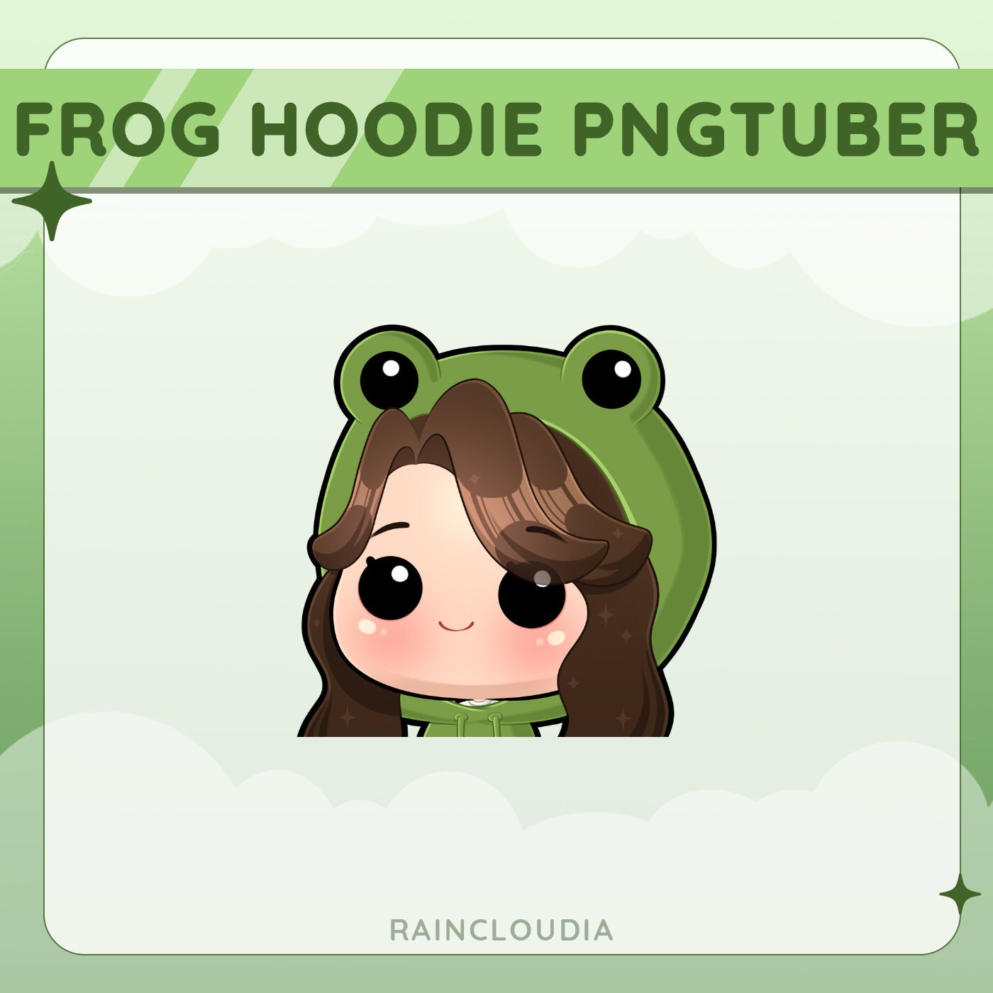 Premade Pngtuber for Twitch/youtube Cute Frog Hoodie Chibi Girl - Etsy