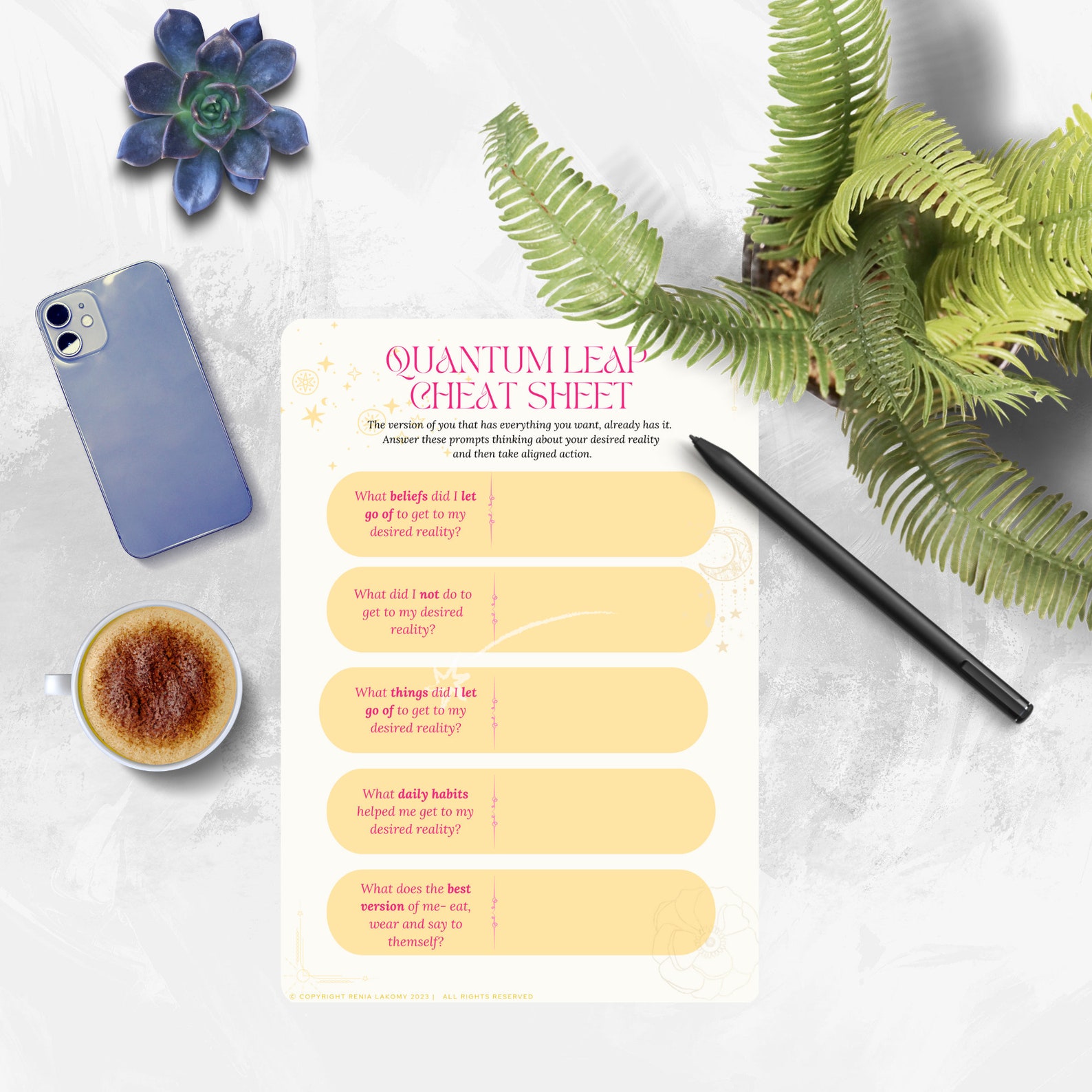 Quantum Leap Worksheet, Manifestation Cheat Sheet (printable PDF ...