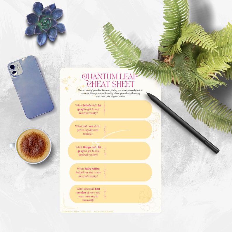 Quantum Shift Leap Jump Cheat Sheet Worksheet A4 INSTANT DOWNLOAD ...